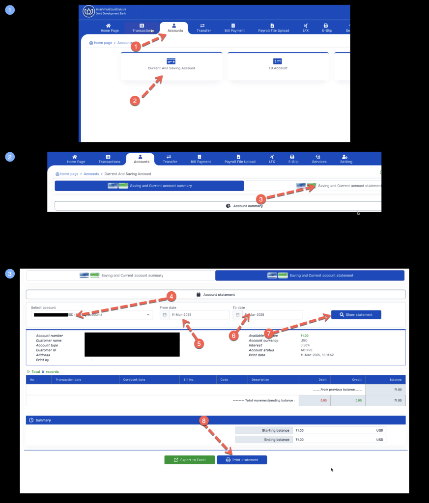 Download Bank Statement JDB Joint Development Bank (Laos) - Zub Investment Sole Co., Ltd